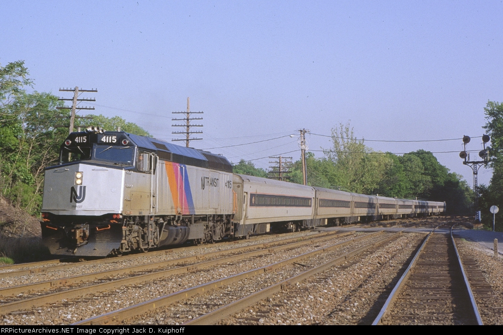 NJT 4115 is on the four track ex-Erie mainline,